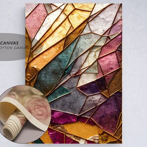 Stained Glass Pattern Abstract Wall Art, Abstract Wall Art, Extra Large ...