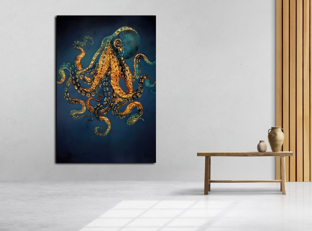 Octopus Wall Art, Animal Wall Art, Octopus Canvas, Sipiritual Print ...