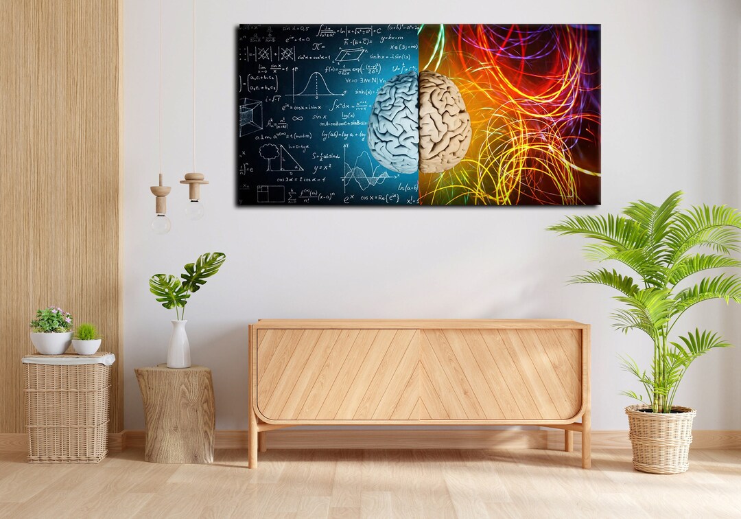 Brain Sides Wall Art, Anatomy Wall Art, Psychology Abstract Science ...