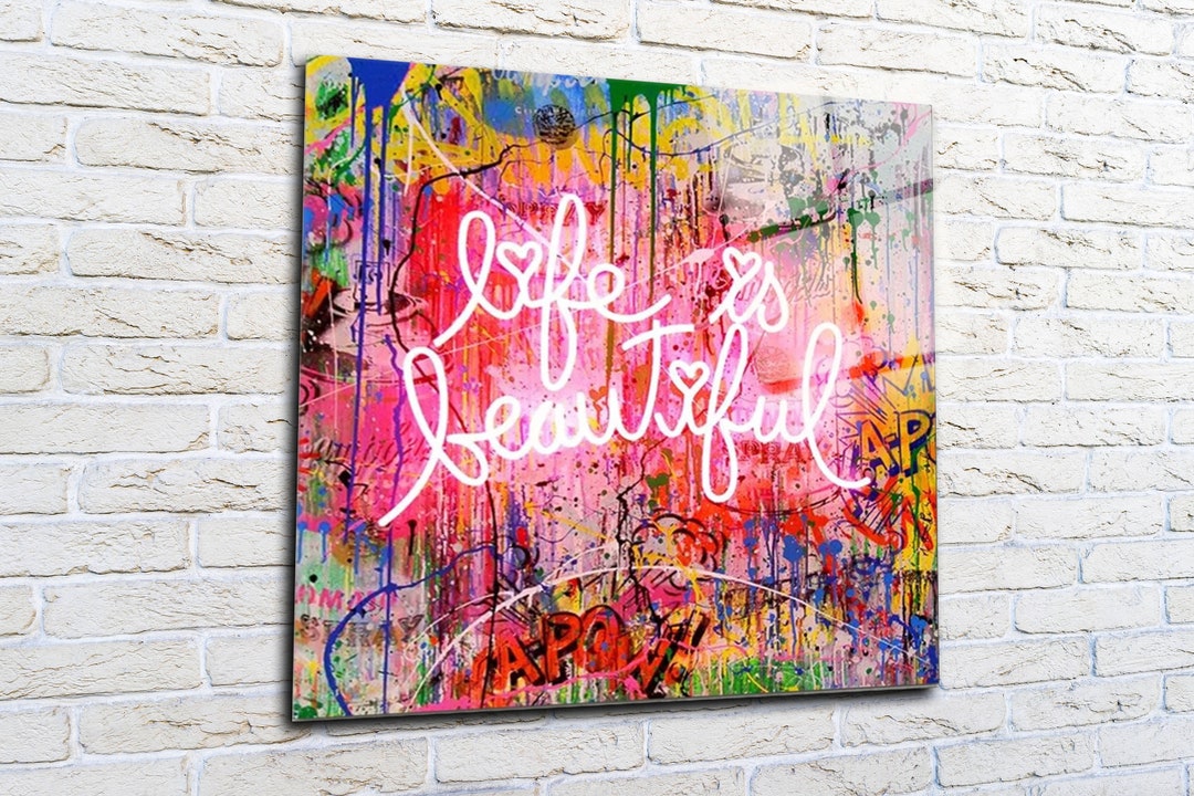 Banksy Life is Beautiful Wall Art, Giclee Prints Wall Decor, Movie ...