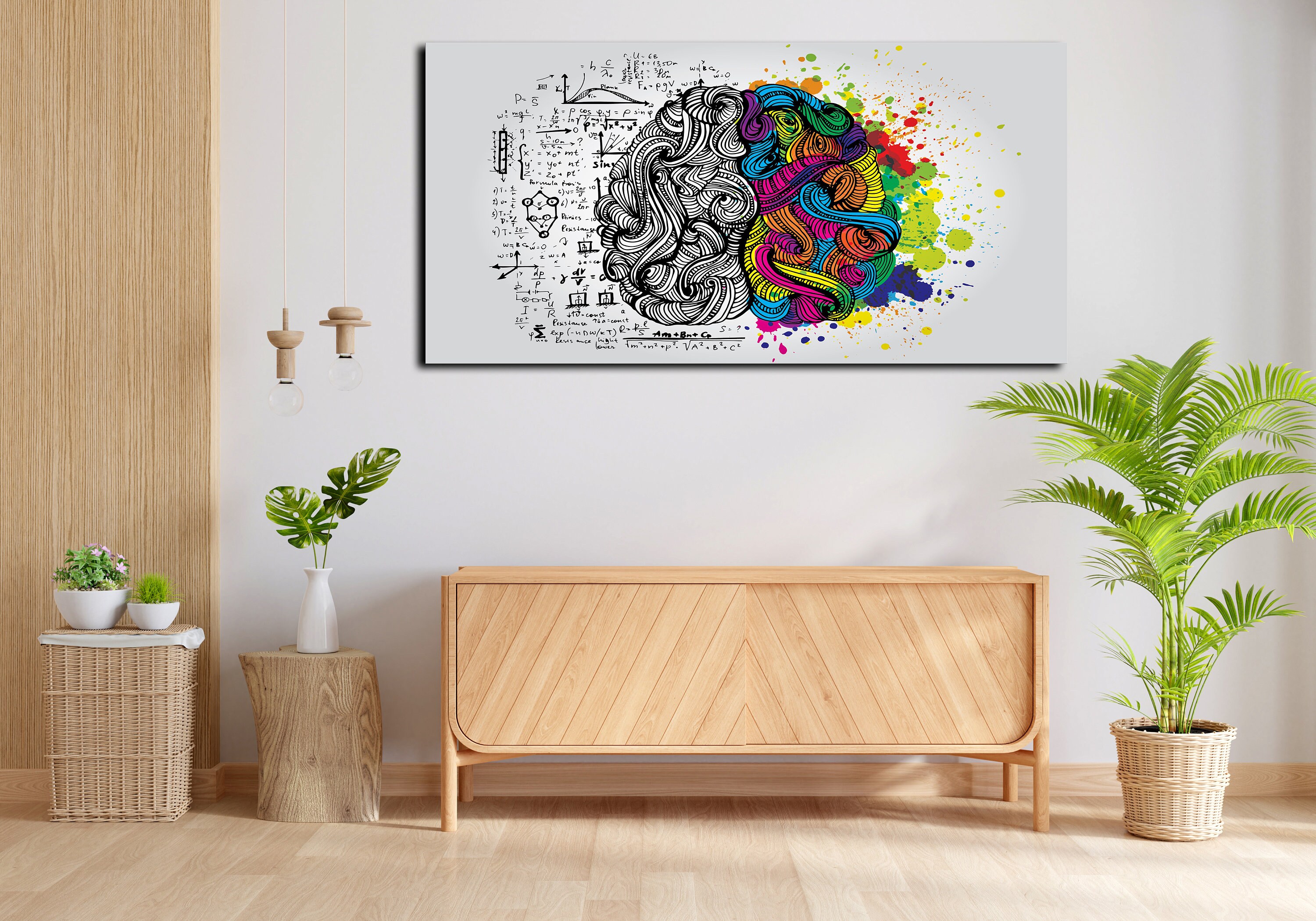 Brain Sides Wall Art, Anatomy Wall Art, Psychology Abstract Science ...
