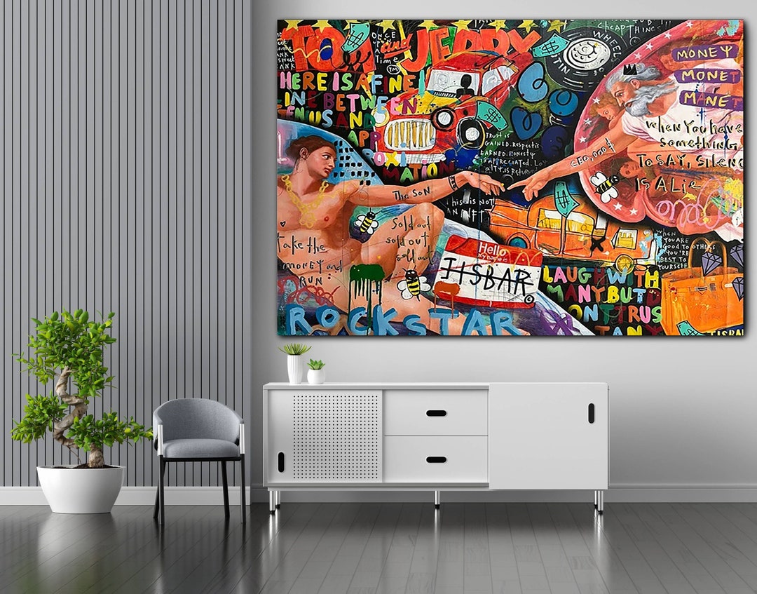 Banksy Creation of Adams, Banksy Wall Art, Banksy Glass, Banksy Canvas ...