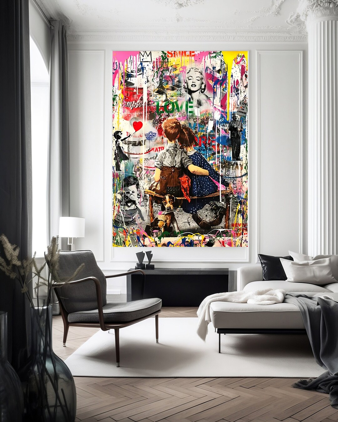 Banksy Children Swings, Banksy Wall Art, Graffiti Street Canvas Wall ...