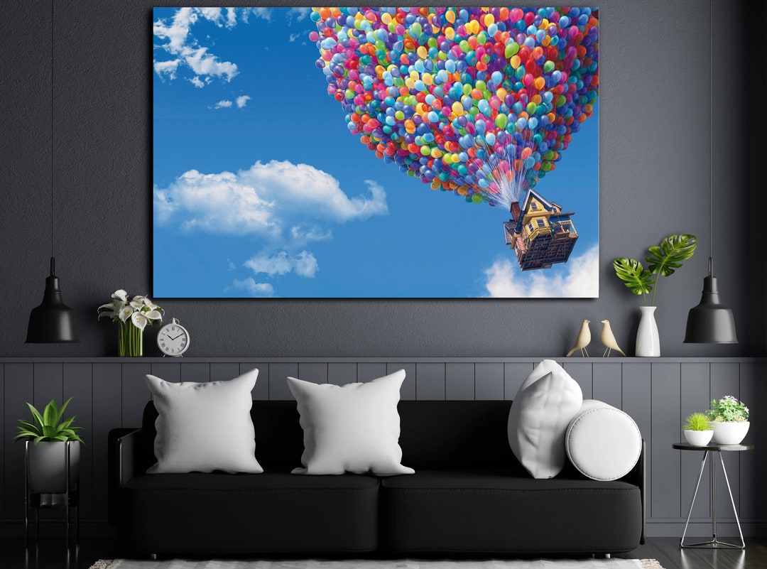 Up Pixar Balloon Wall Art, up Pixar Poster, Movie Poster, Canvas Wall ...