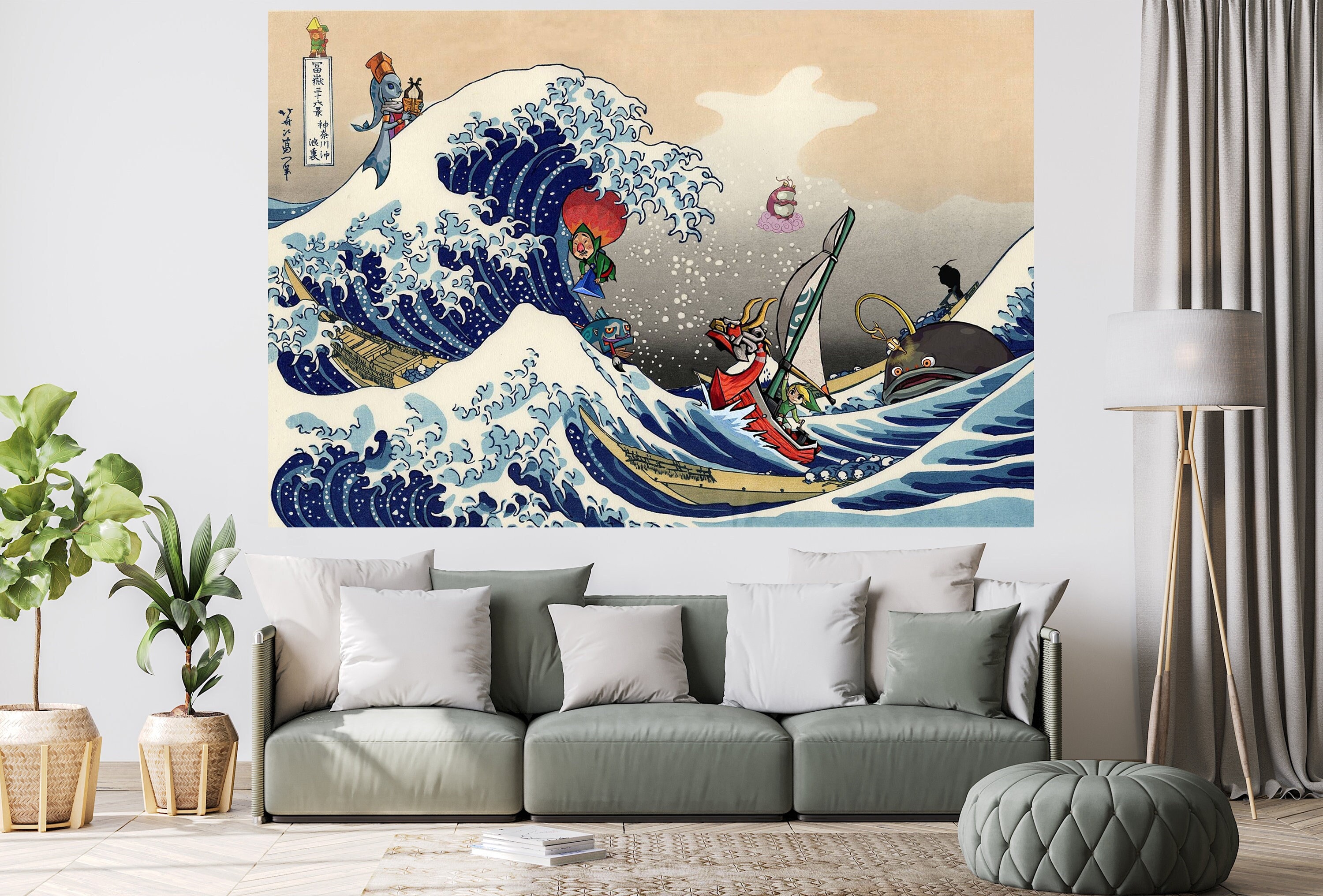 The Legend of Zelda Windwaker the Great Wave off Kanagawa, Canvas Wall ...