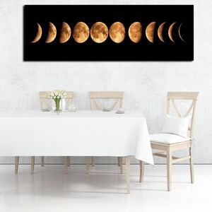Moon Phases Wall Art, Moon Phases Canvas, Lunar Eclipse Canvas ...