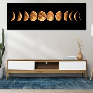 Moon Phases Wall Art, Moon Phases Canvas, Lunar Eclipse Canvas ...