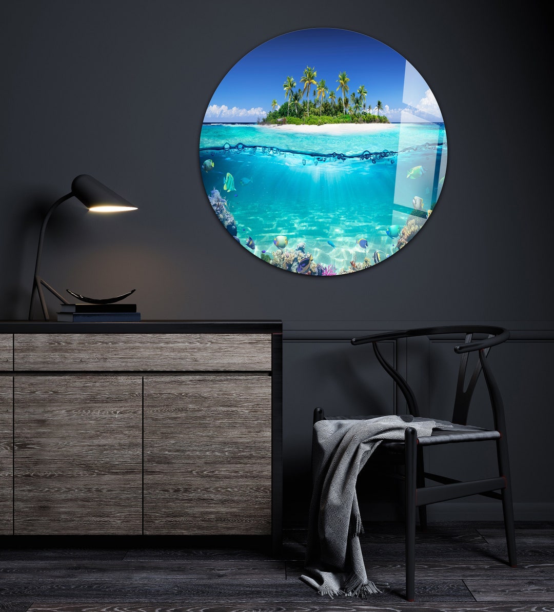 Tempered Glass Wall Art Sea Glass Wall Art Glass Wall Decor Panoramic Wall Art 3d Abstract