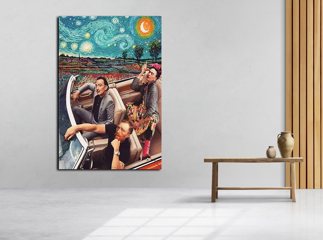 Frida Kahlo Salvador Dali Van Gogh, Frida Kahlo Wall Art, Frida Kahlo ...
