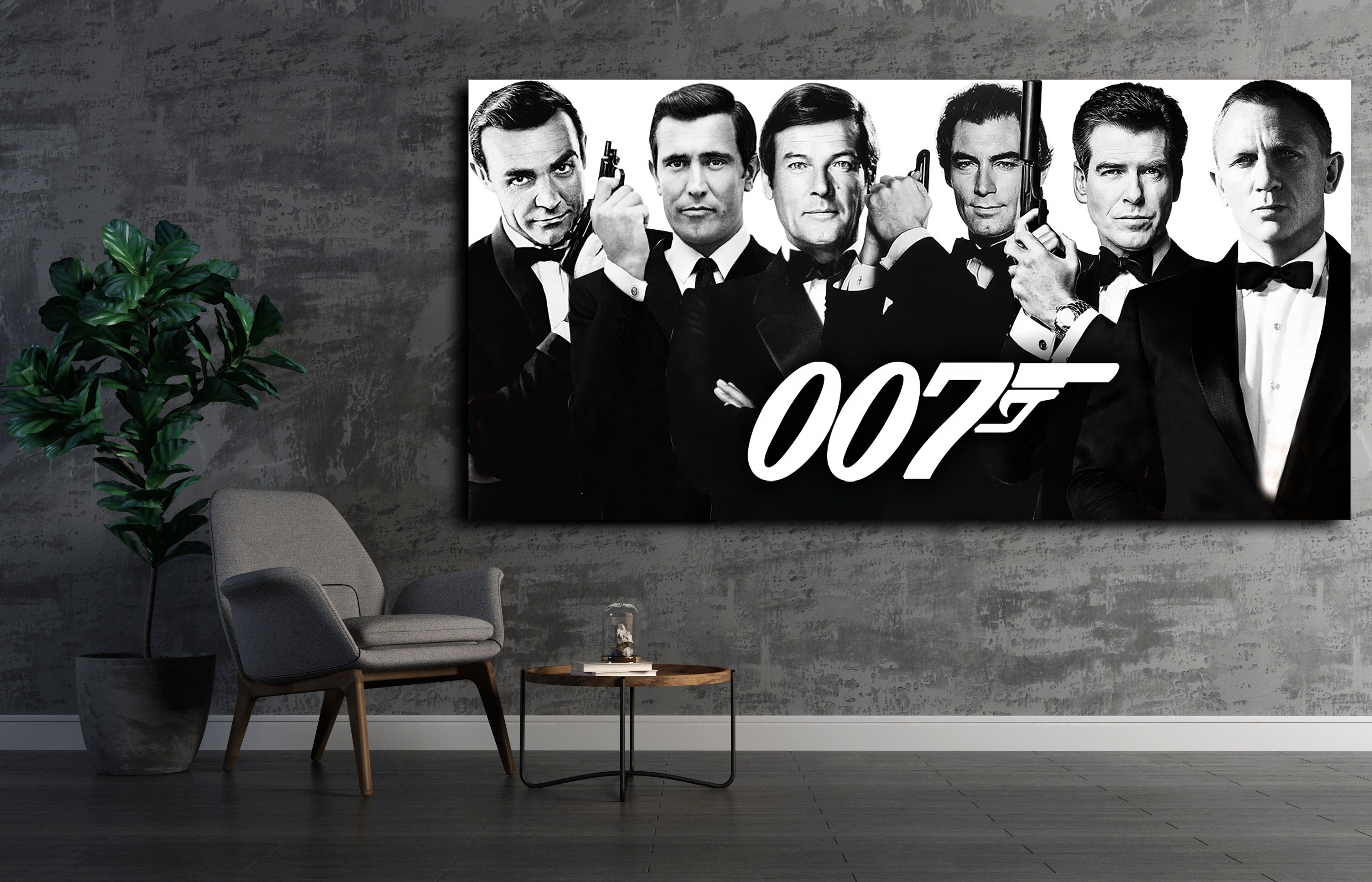 James Bond Wall Art, James Bond 007 Poster, Old Movie Iconic Scenes ...