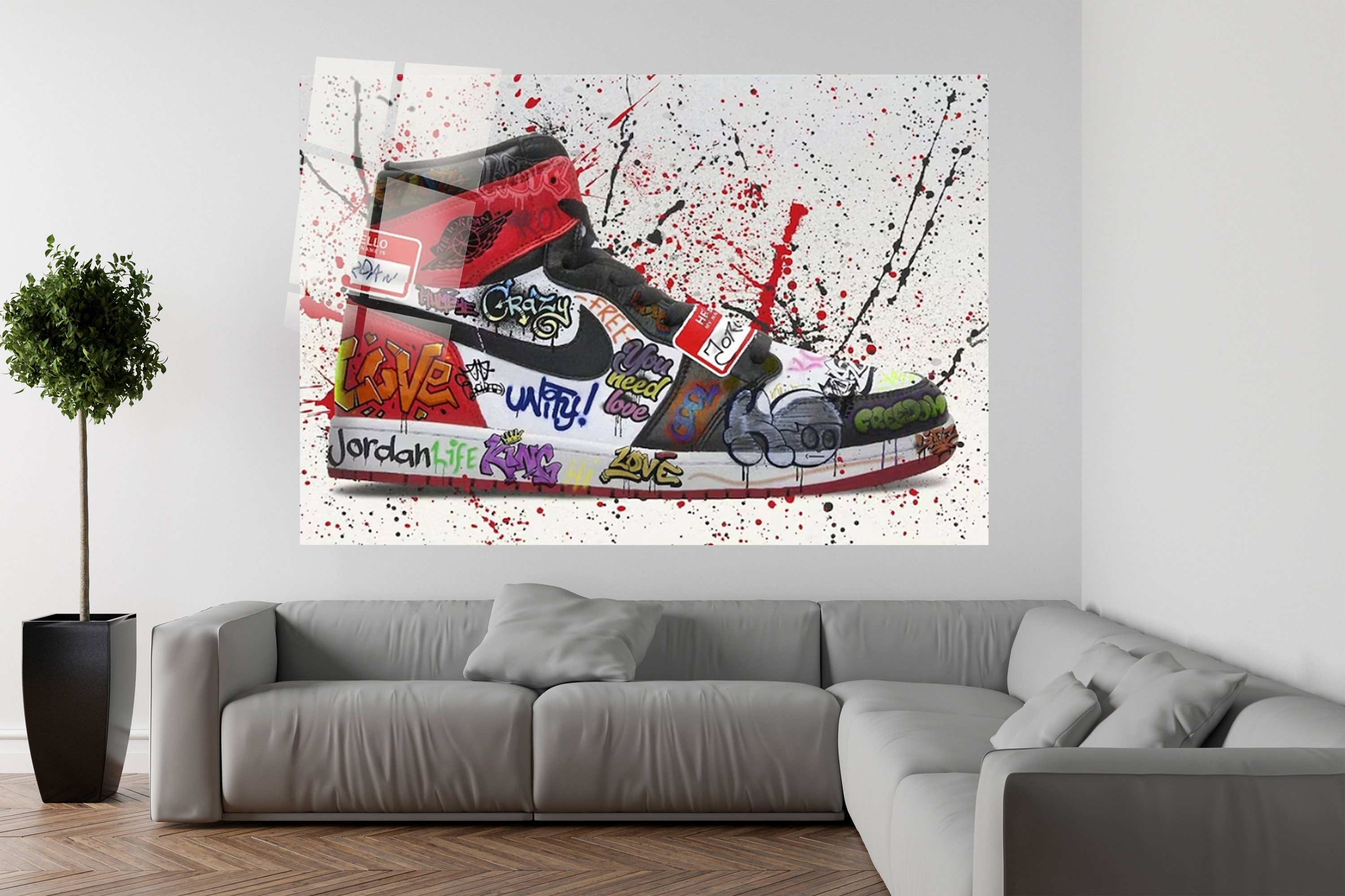 Banksy Wall Art, Graffiti Shoes, Graffiti Street Art Canvas, Pop ...