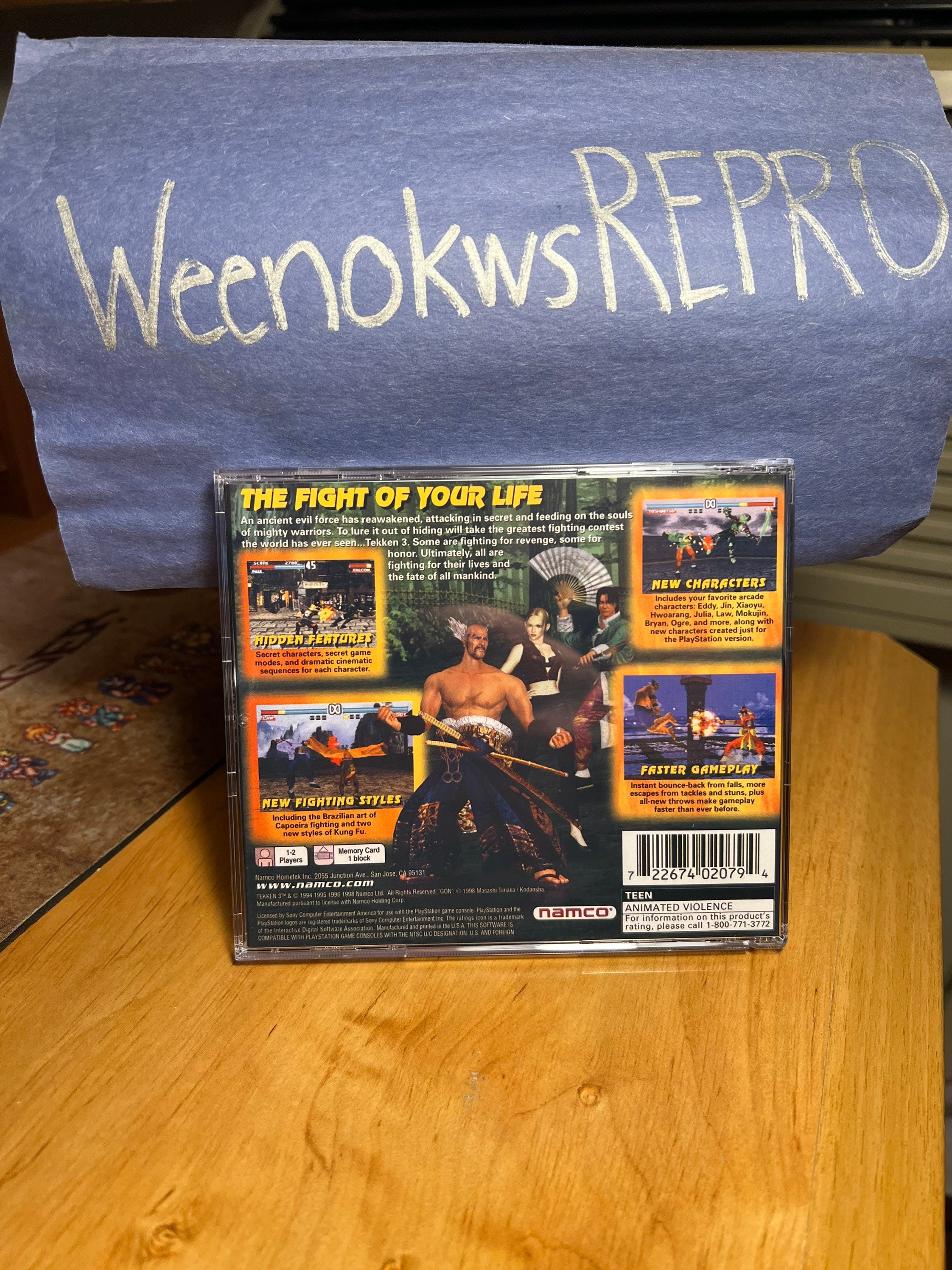Tekken 3 REPRODUCTION CASE No Disc Ps1 - Etsy