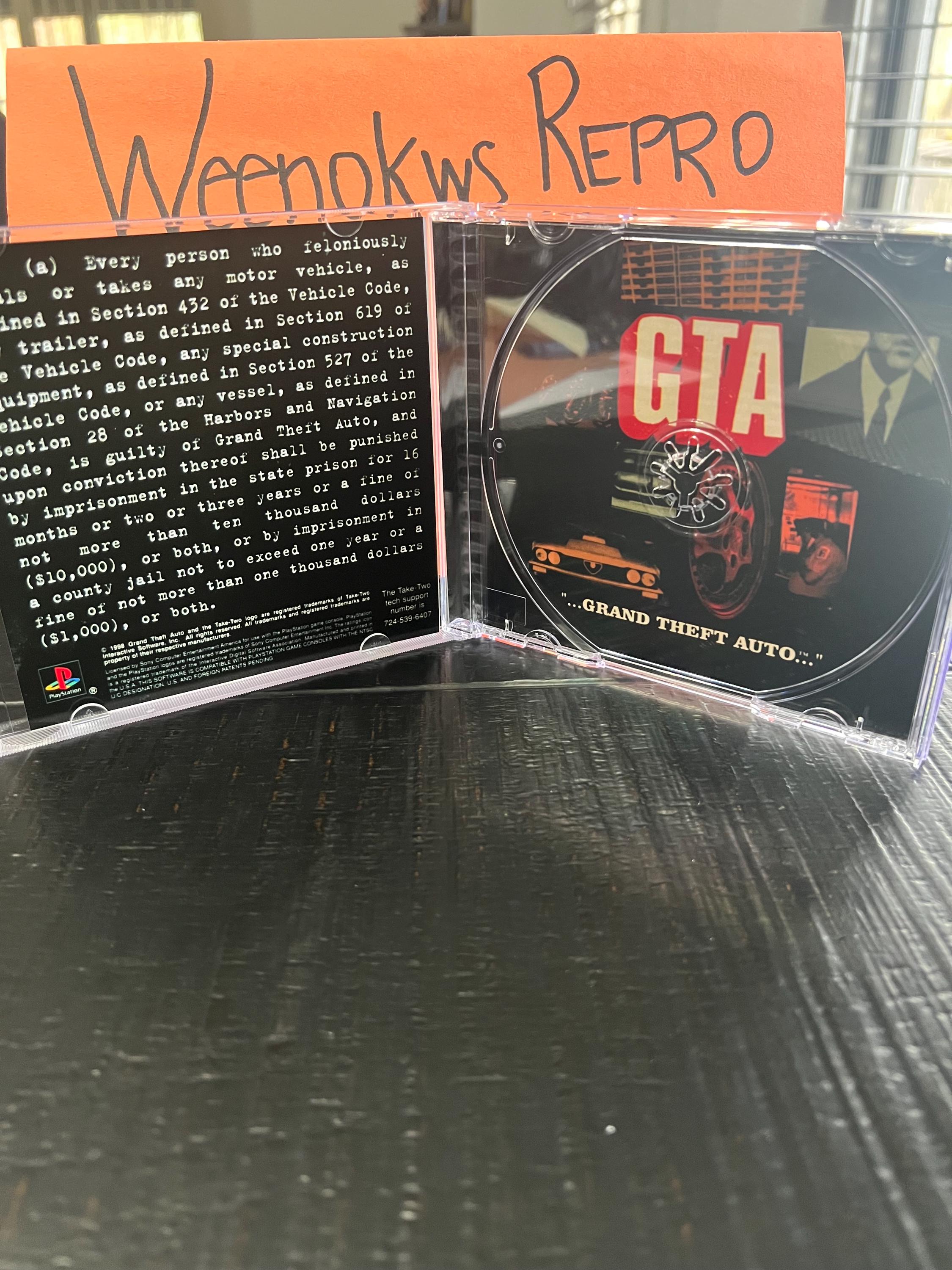 Grand Theft Auto 1 GTA REPRODUCTION CASE No Disc Ps1 - Etsy
