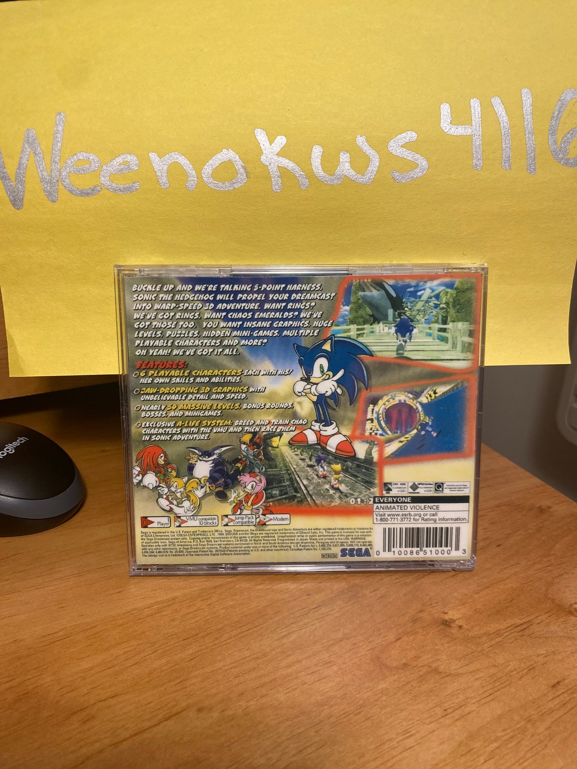 Sonic Adventure 1 Limited Edition REPRODUCTION CASE No Disc - Etsy