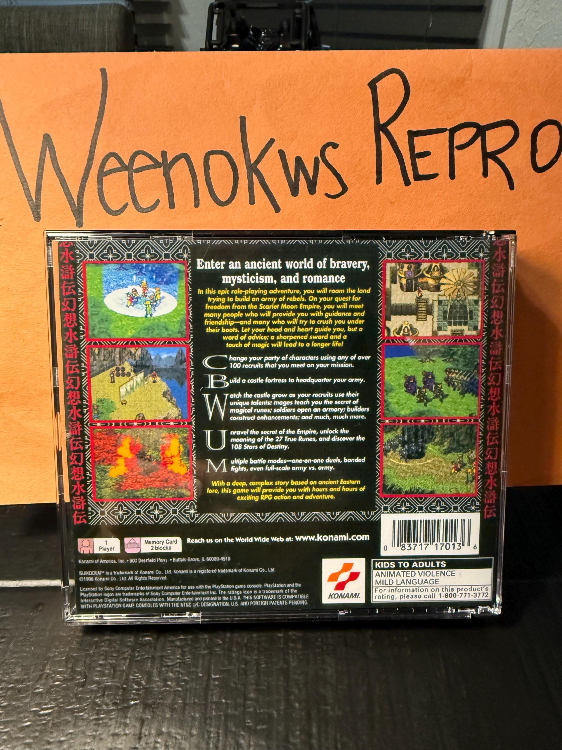Suikoden 1 REPRODUCTION CASE No Game! Ps1 - Etsy