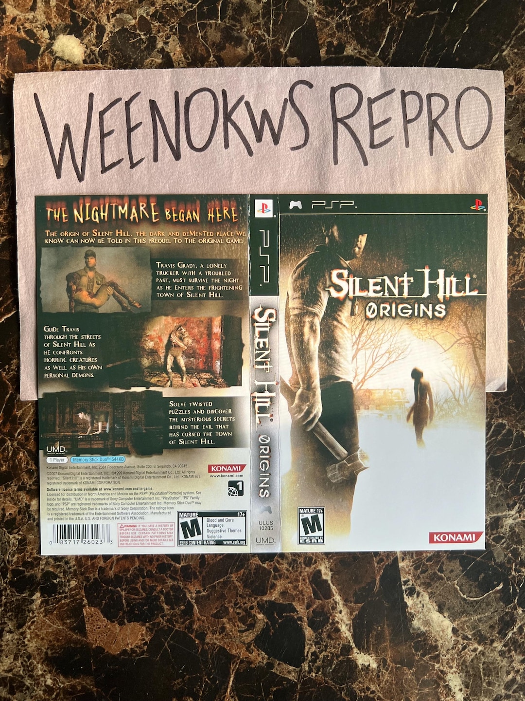 Silent Hill Origins REPRODUCTION Artwork Only No Case! PSP - Etsy