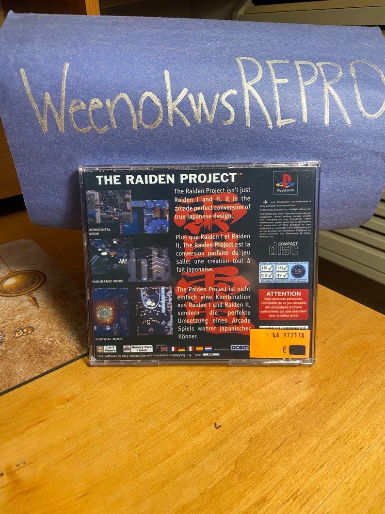 Raiden Project REPRODUCTION CASE No Disc Ps1 Longbox | Etsy