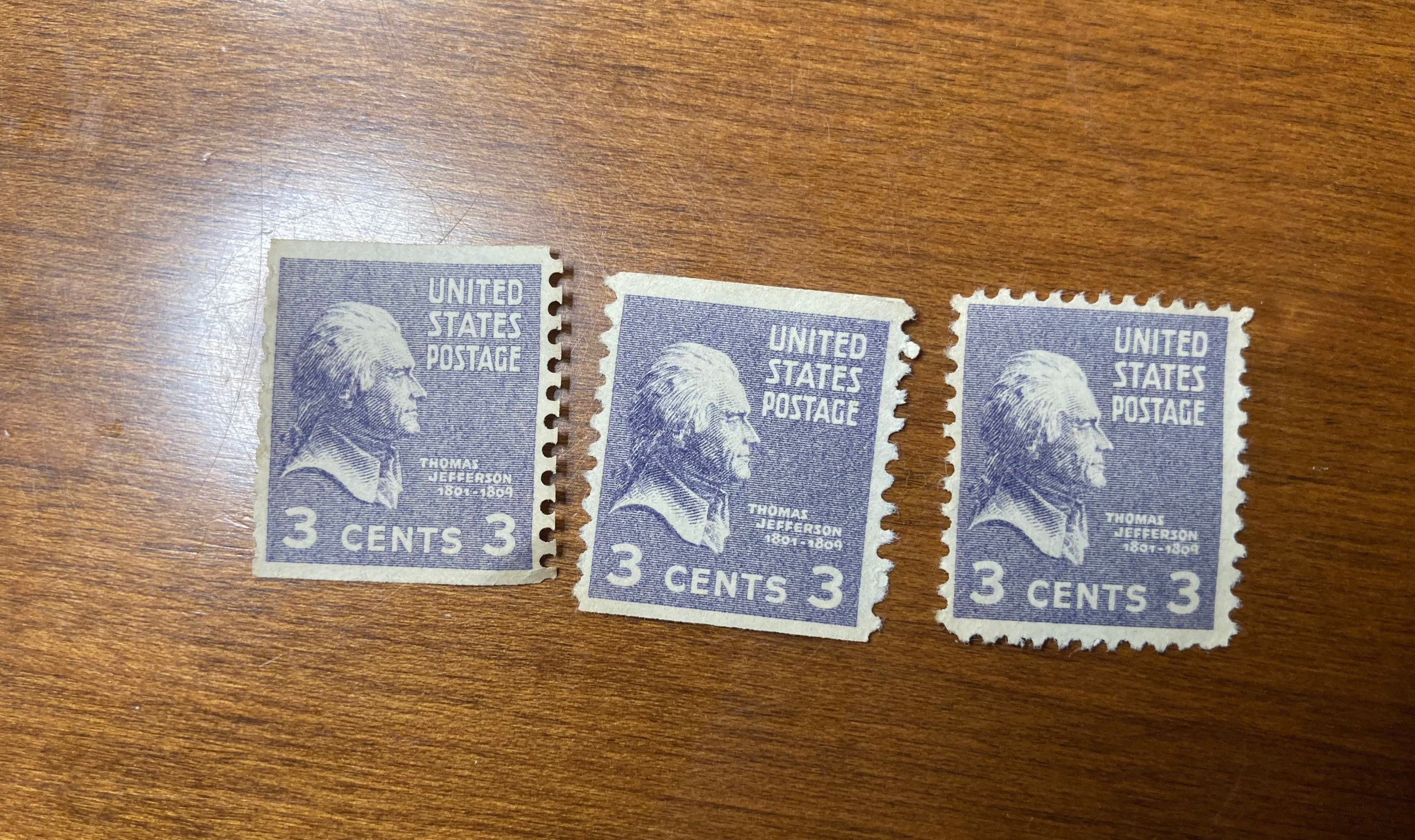 Lot of 3 Thomas Jefferson 1801-1809 3 Cent Stamps - Etsy