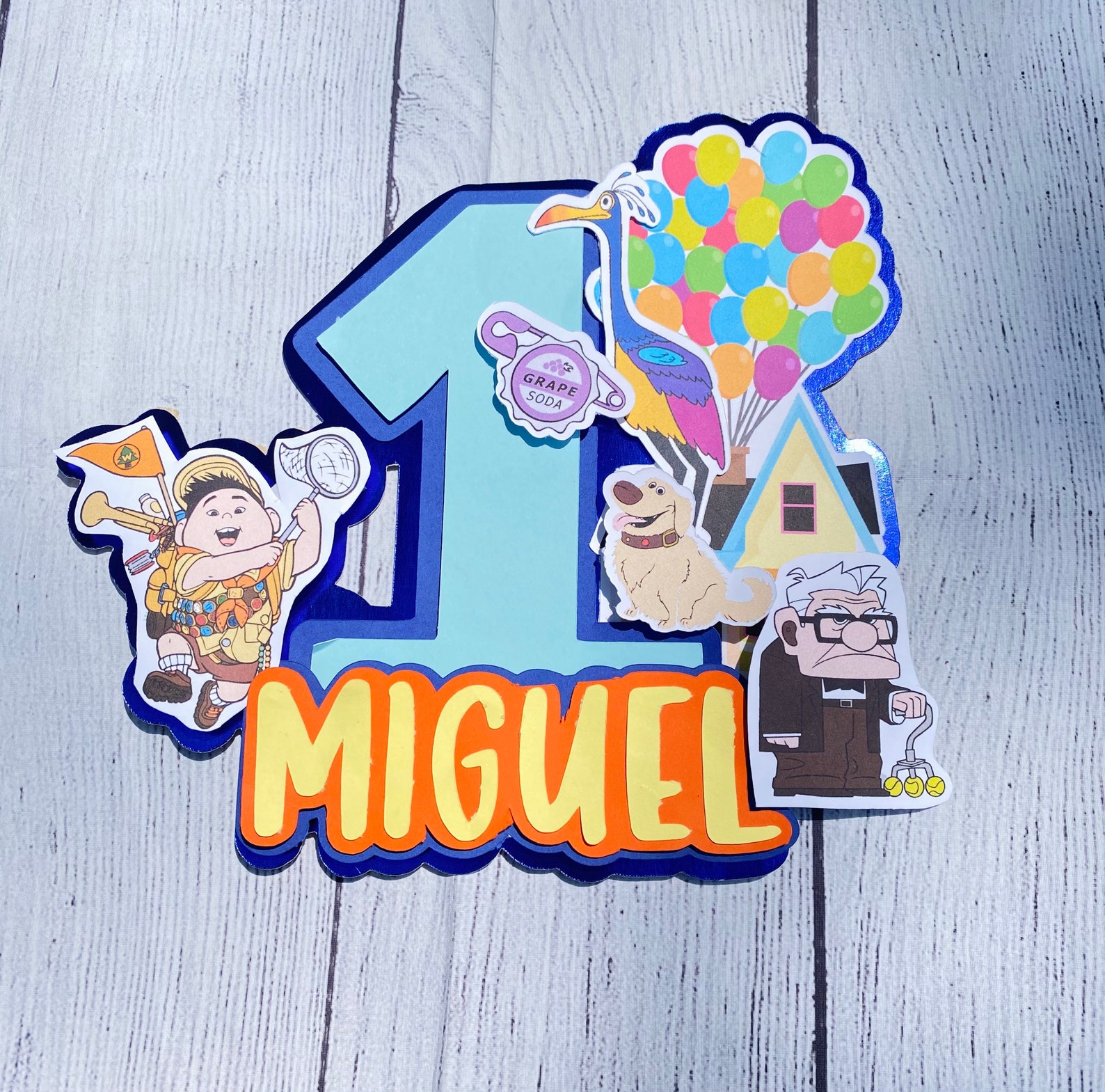 UP Theme Cake Topper | Etsy