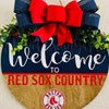 12" Boston Red Sox Wood Round Door Sign Welcome to Our Home MLB Front ...