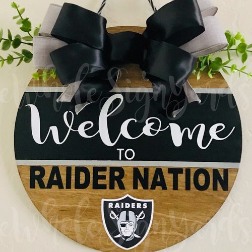 12 Las Vegas Raiders Wood Sign Football Door Sign NFL | Etsy