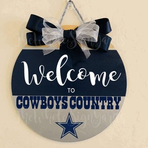 12 Dallas Cowboys Wood Round Door Sign Welcome to Our - Etsy