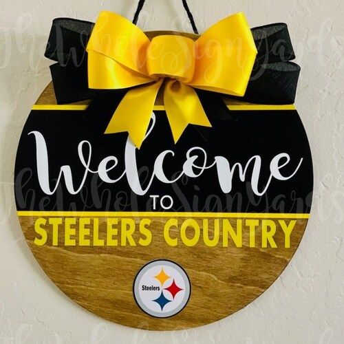 12 Pittsburgh Steelers Wood Sign Football Door Sign NFL - Etsy