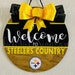 12" Pittsburgh Steelers Wood Sign Football Door Sign NFL Wreath ...