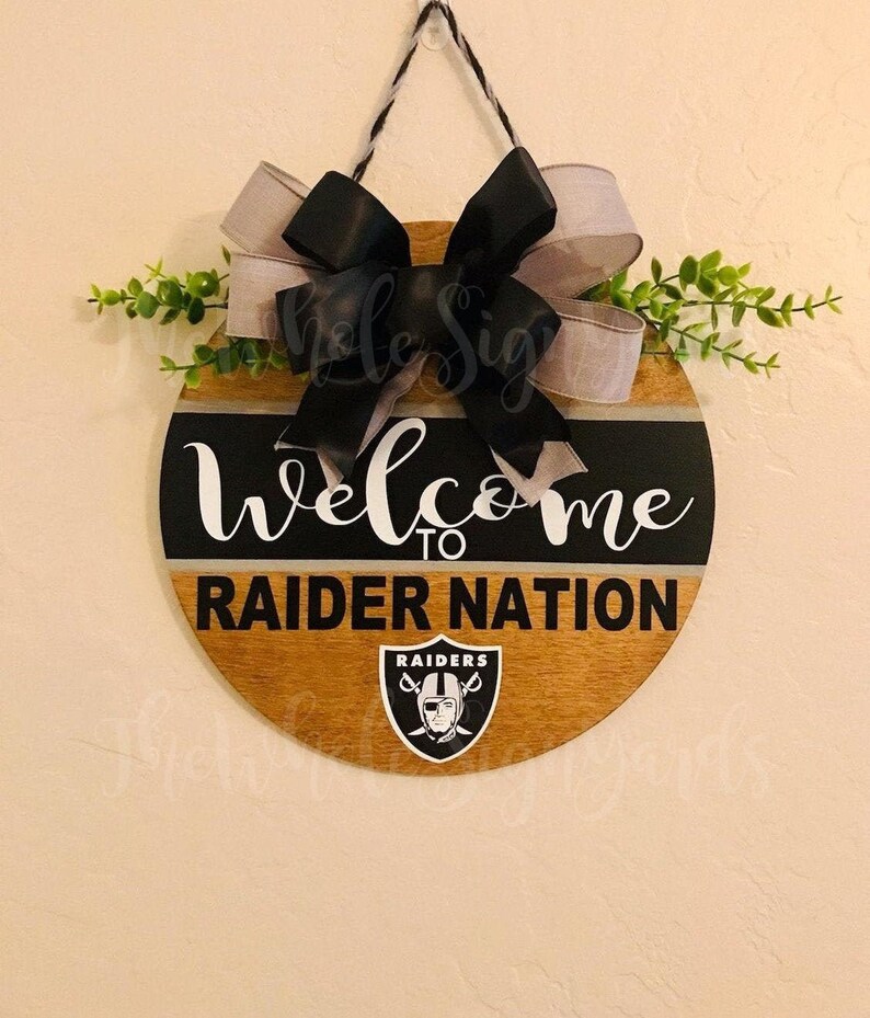 12 Las Vegas Raiders Wood Sign Football Door Sign NFL | Etsy