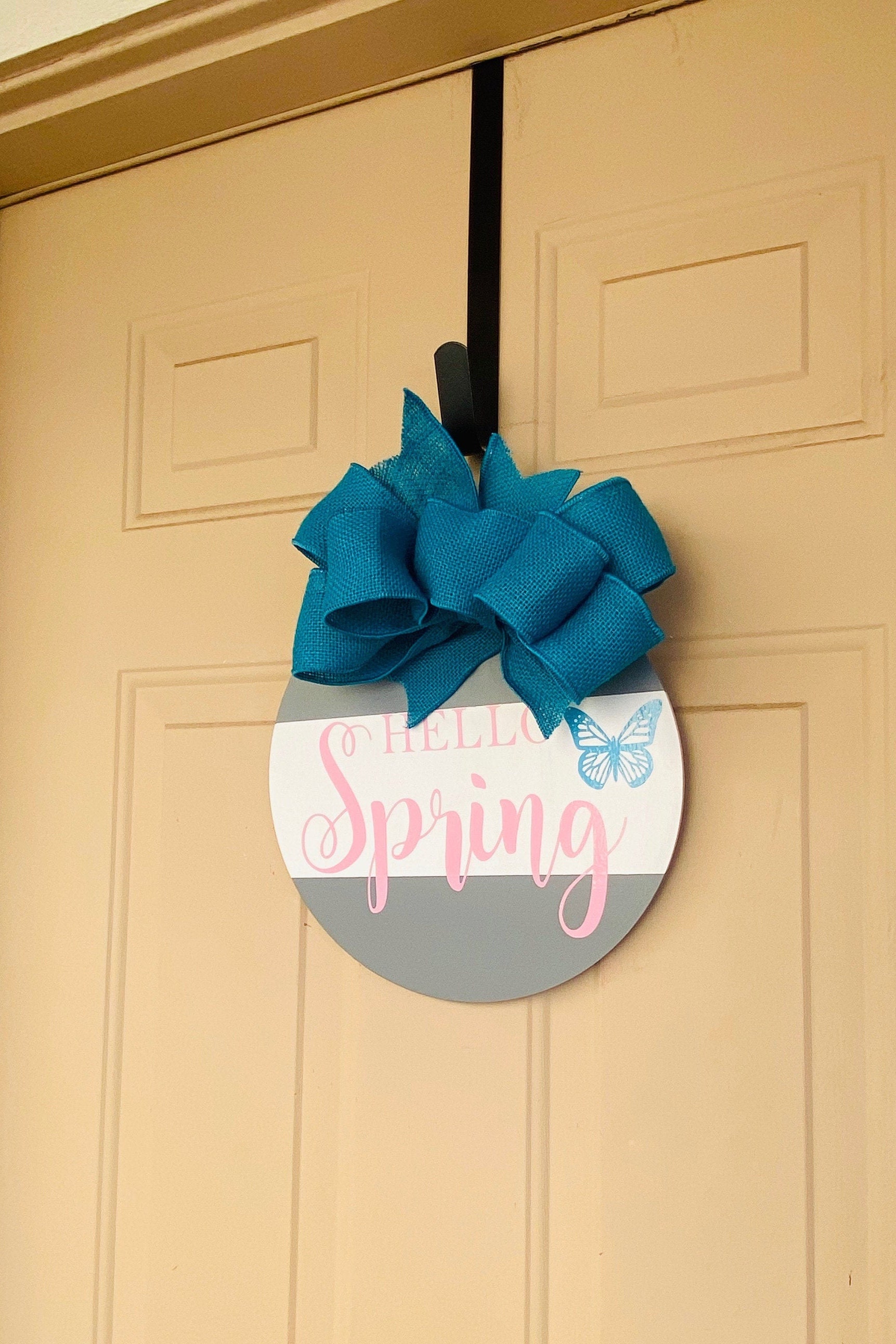 12 Wood Round Door Sign Hello Spring Welcome Spring Door | Etsy