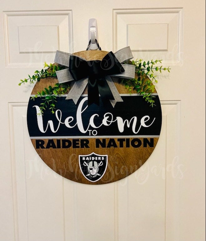 12 Las Vegas Raiders Wood Sign Football Door Sign NFL - Etsy