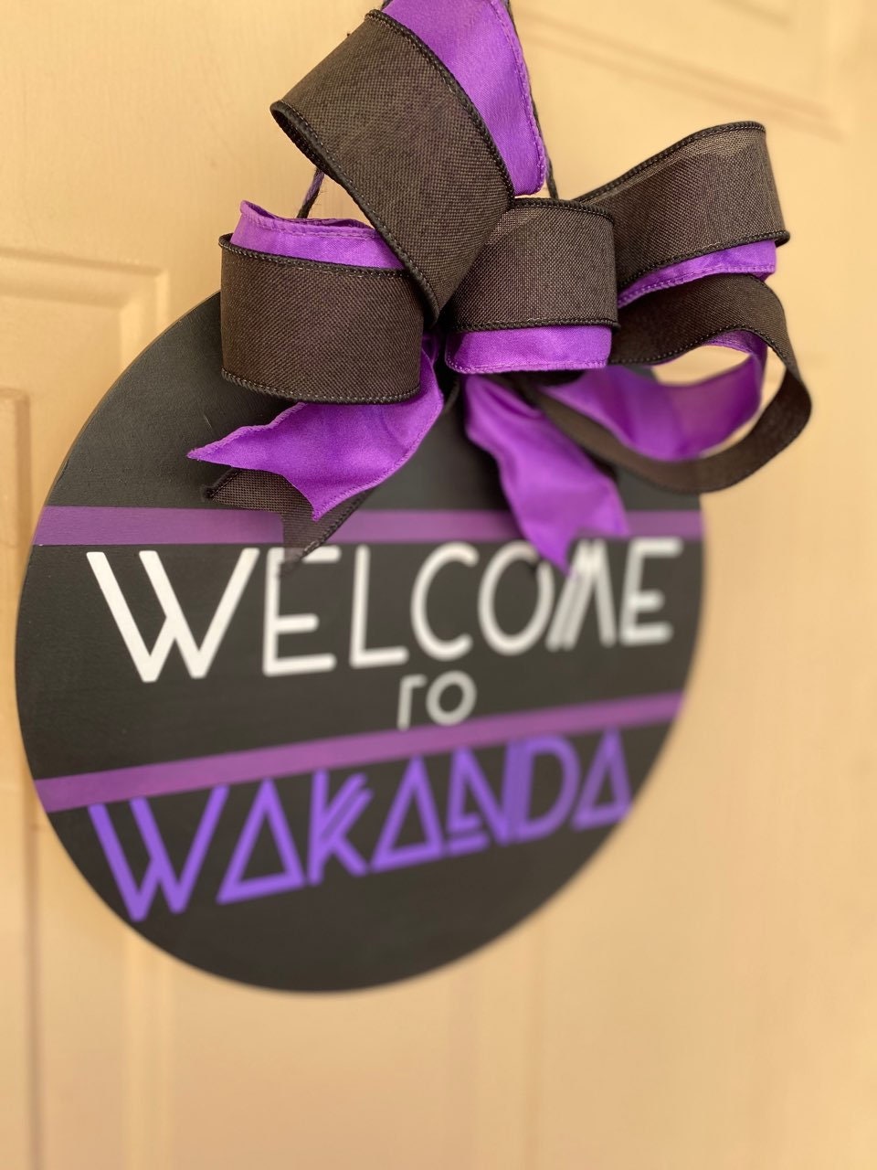 12 Wood Round Black Panther Door Sign Wakanda Forever - Etsy Australia