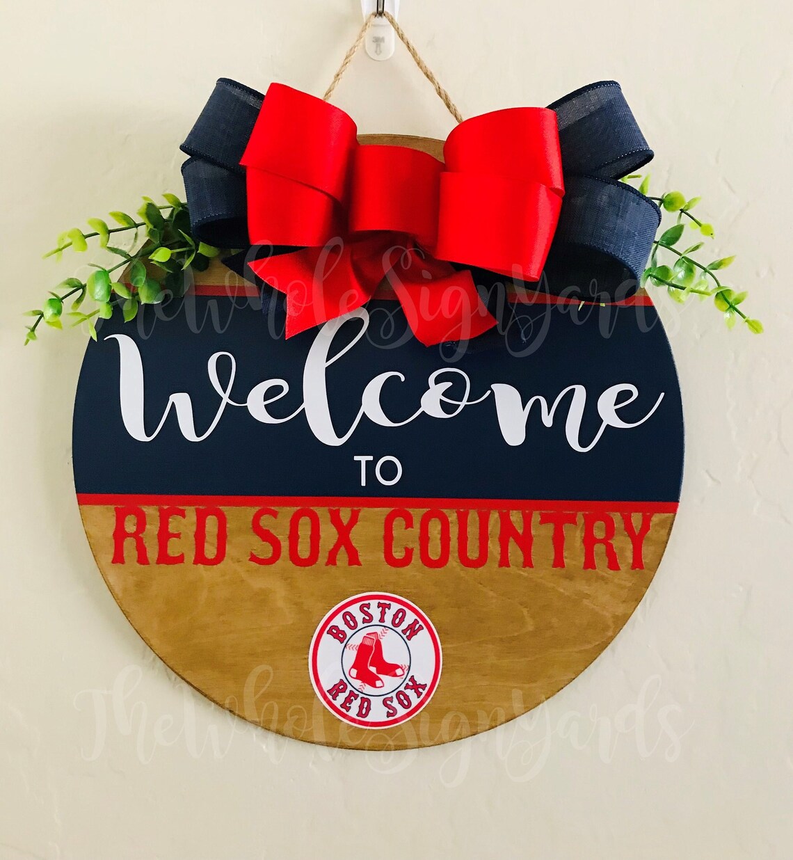 12 Boston Red Sox Wood Round Door Sign Welcome to Our | Etsy