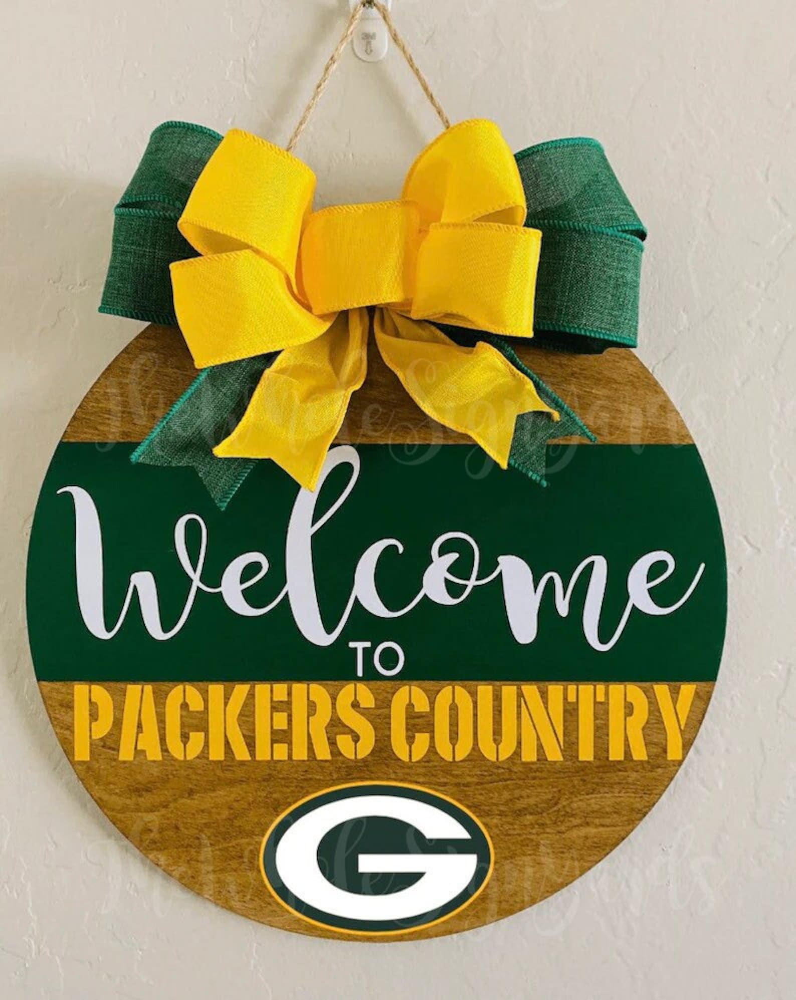 12 Green Bay Packers Wood Round Door Sign Welcome to Our | Etsy