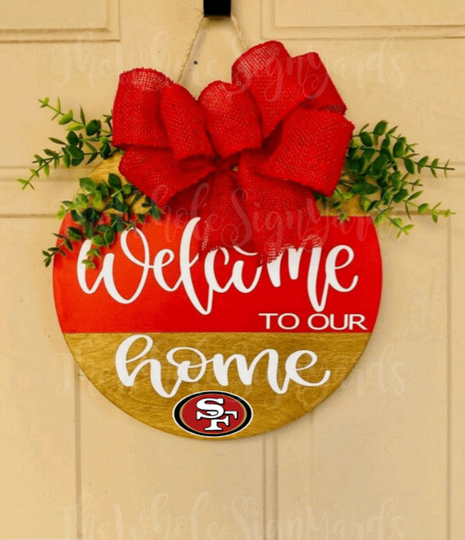 12 San Francisco 49ers Wood Round Door Sign Welcome to | Etsy
