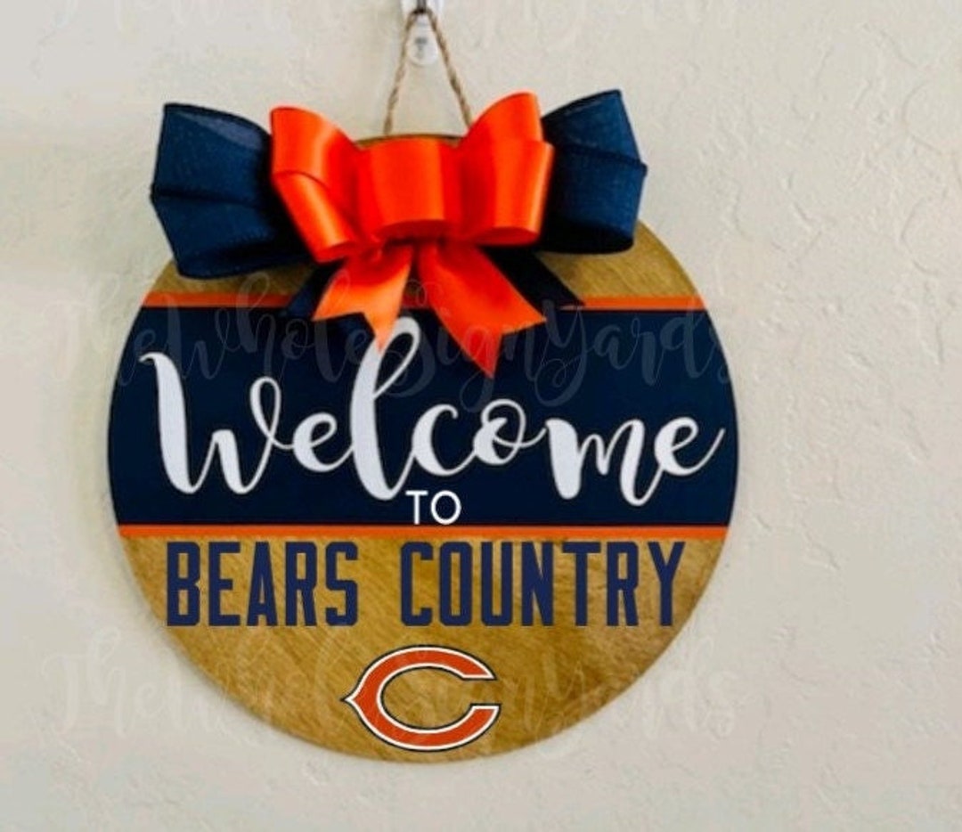 12" Chicago Bears Wood Sign Football Door Sign NFL Wreath Football Da ...