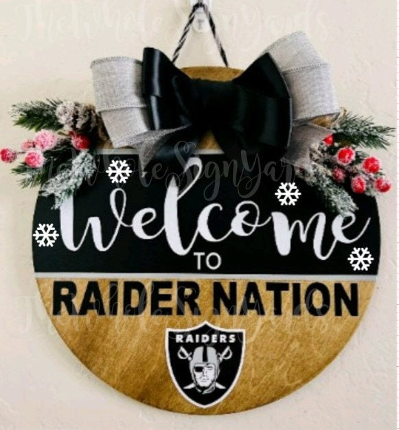 12 Las Vegas Raiders Wood Sign Football Door Sign NFL Wreath Football ...