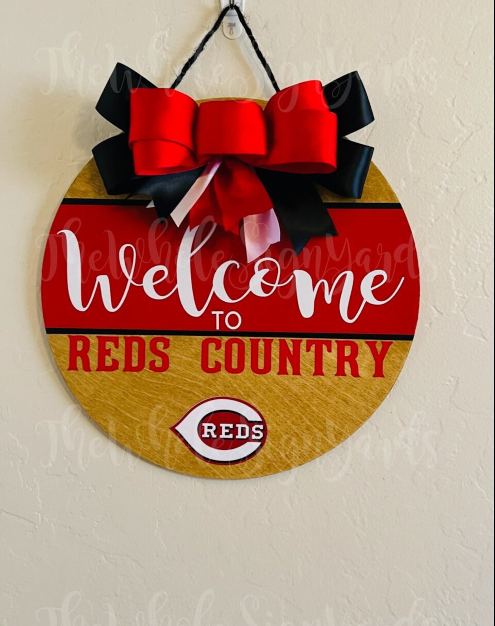 12 Cincinnati Reds Wood Round Door Sign Welcome to Our | Etsy