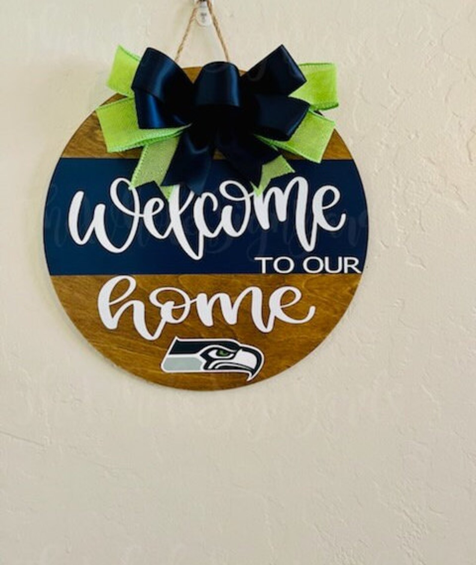 12" Seattle Seahawks Wood Sign Football Door Sign NFL Wreath Seattle ...