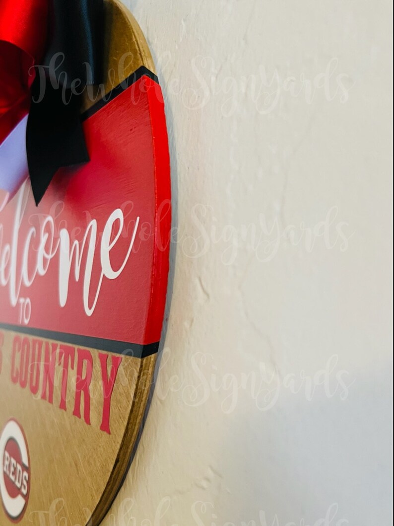 12 Cincinnati Reds Wood Round Door Sign Welcome to Our | Etsy