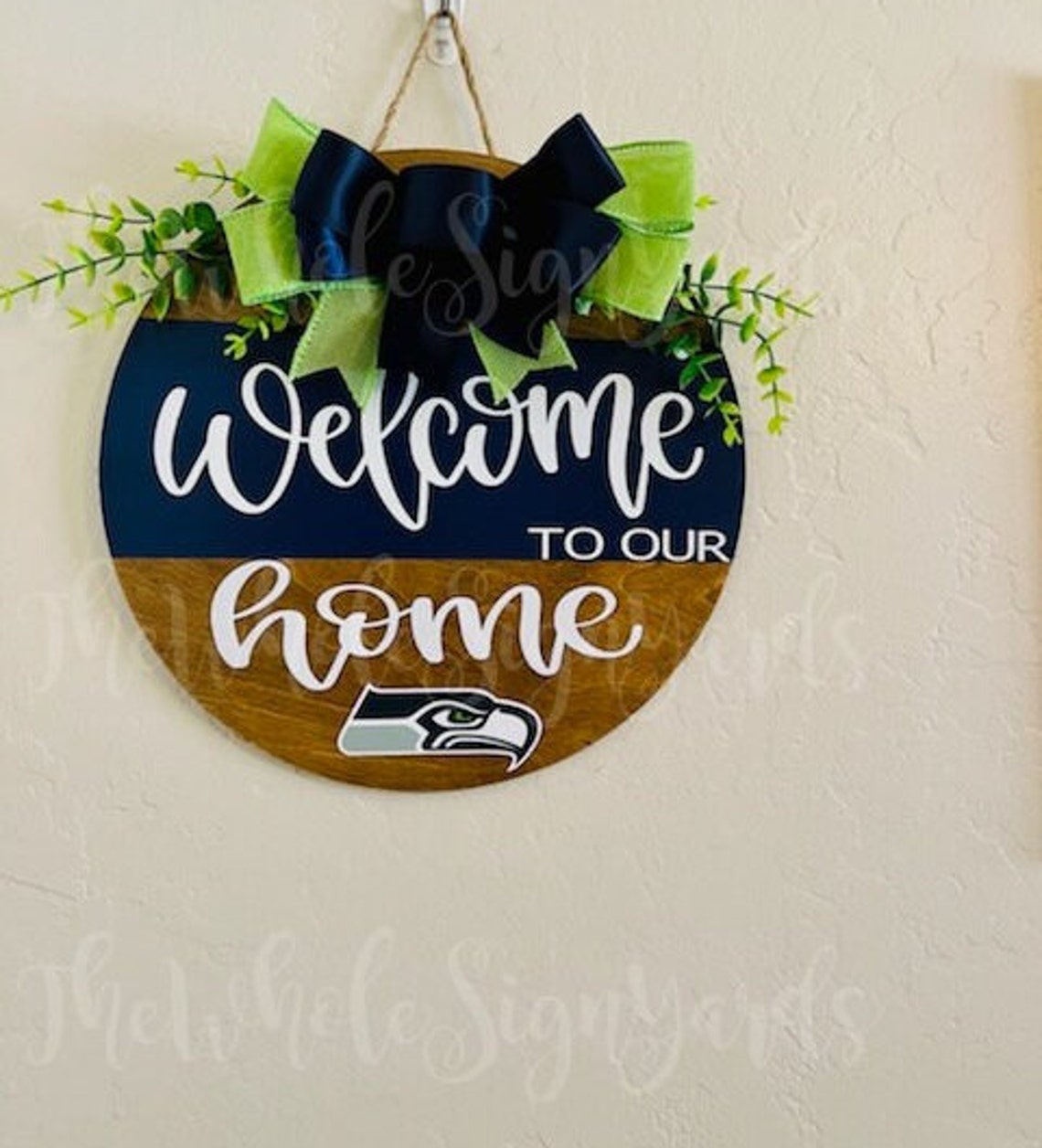 12" Seattle Seahawks Wood Sign Football Door Sign NFL Wreath Seattle ...