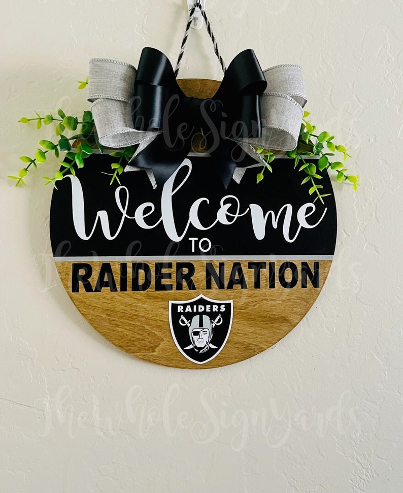 12 Las Vegas Raiders Wood Sign Football Door Sign NFL - Etsy