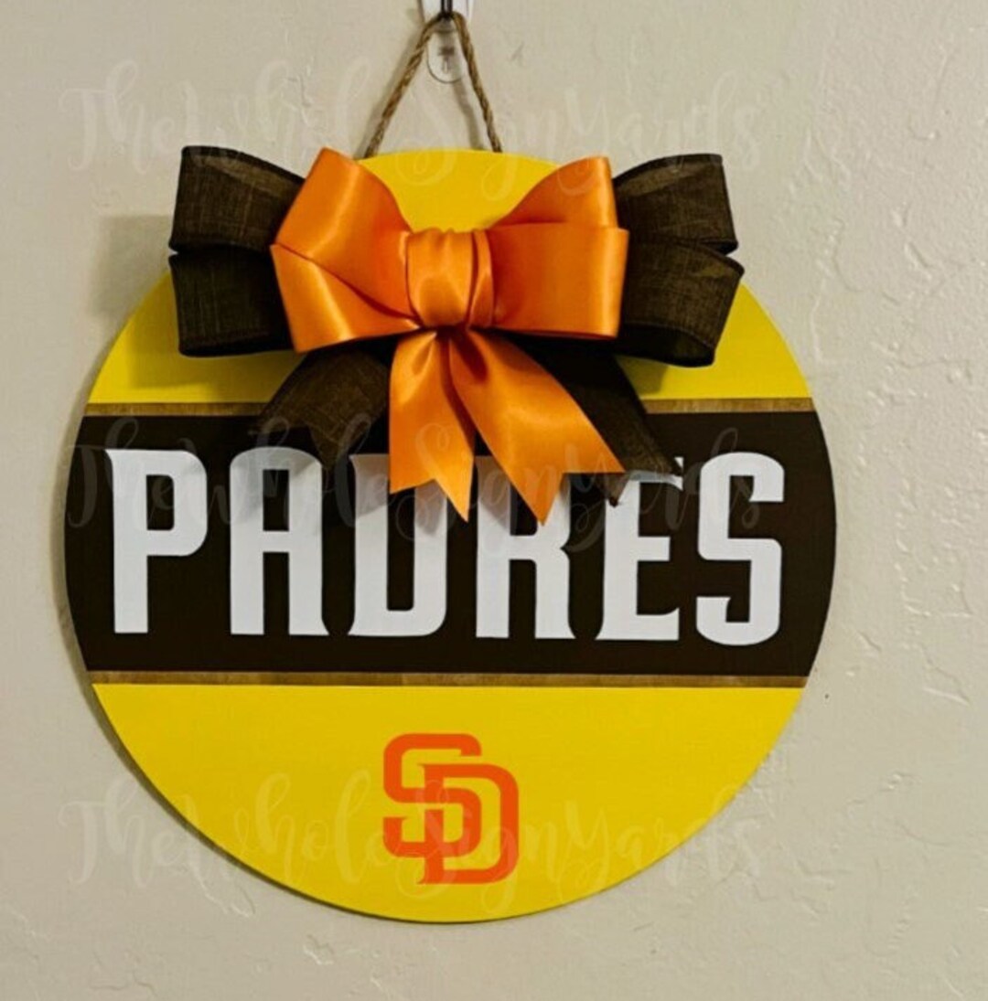 12" San Diego Padres Wood Round Retro Throwback MLB Door Sign Baseball ...