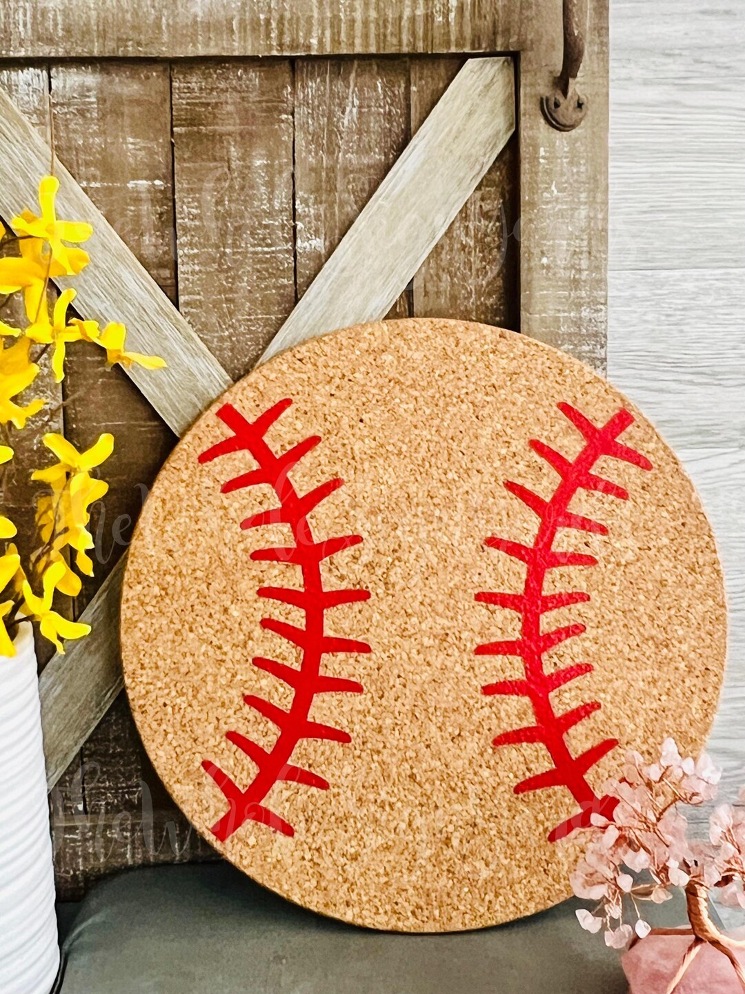 12" Baseball Cork Board Round Baseball Pin Board Baseball Gifts ...