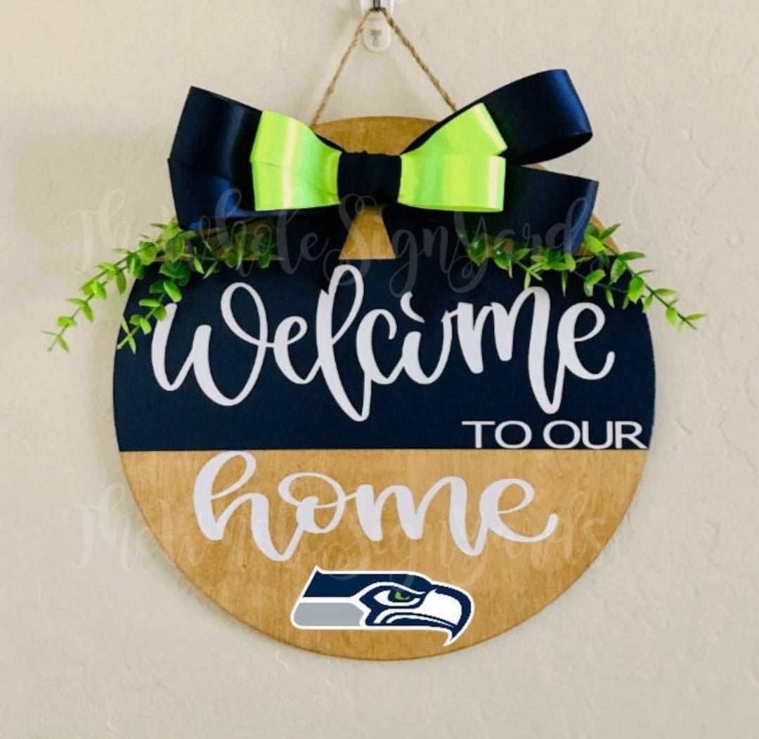12" Seattle Seahawks Wood Sign Football Door Sign NFL Wreath Seattle ...