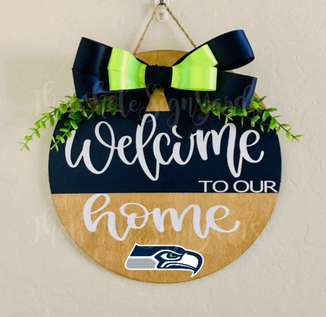 12" Seattle Seahawks Wood Sign Football Door Sign NFL Wreath Seattle ...