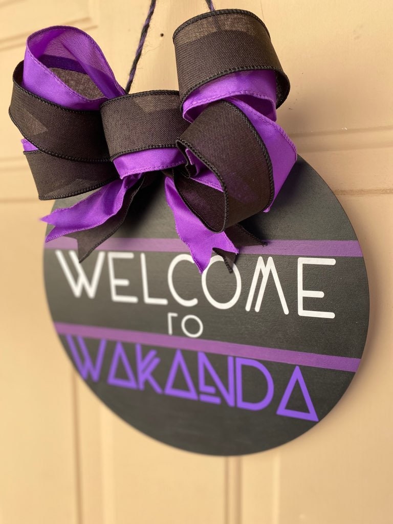 12 Wood Round Black Panther Door Sign Wakanda Forever | Etsy