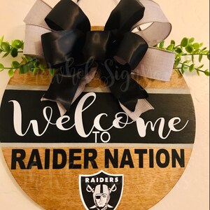 12 Las Vegas Raiders Wood Sign Football Door Sign NFL | Etsy