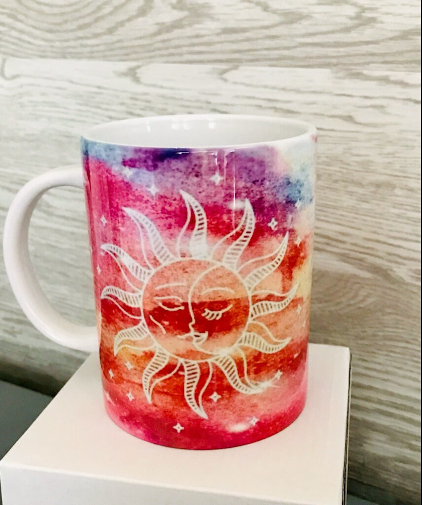 Sun and Moon Mug Watercolor Mug 15 Oz Coffee Mug Moon and - Etsy Australia