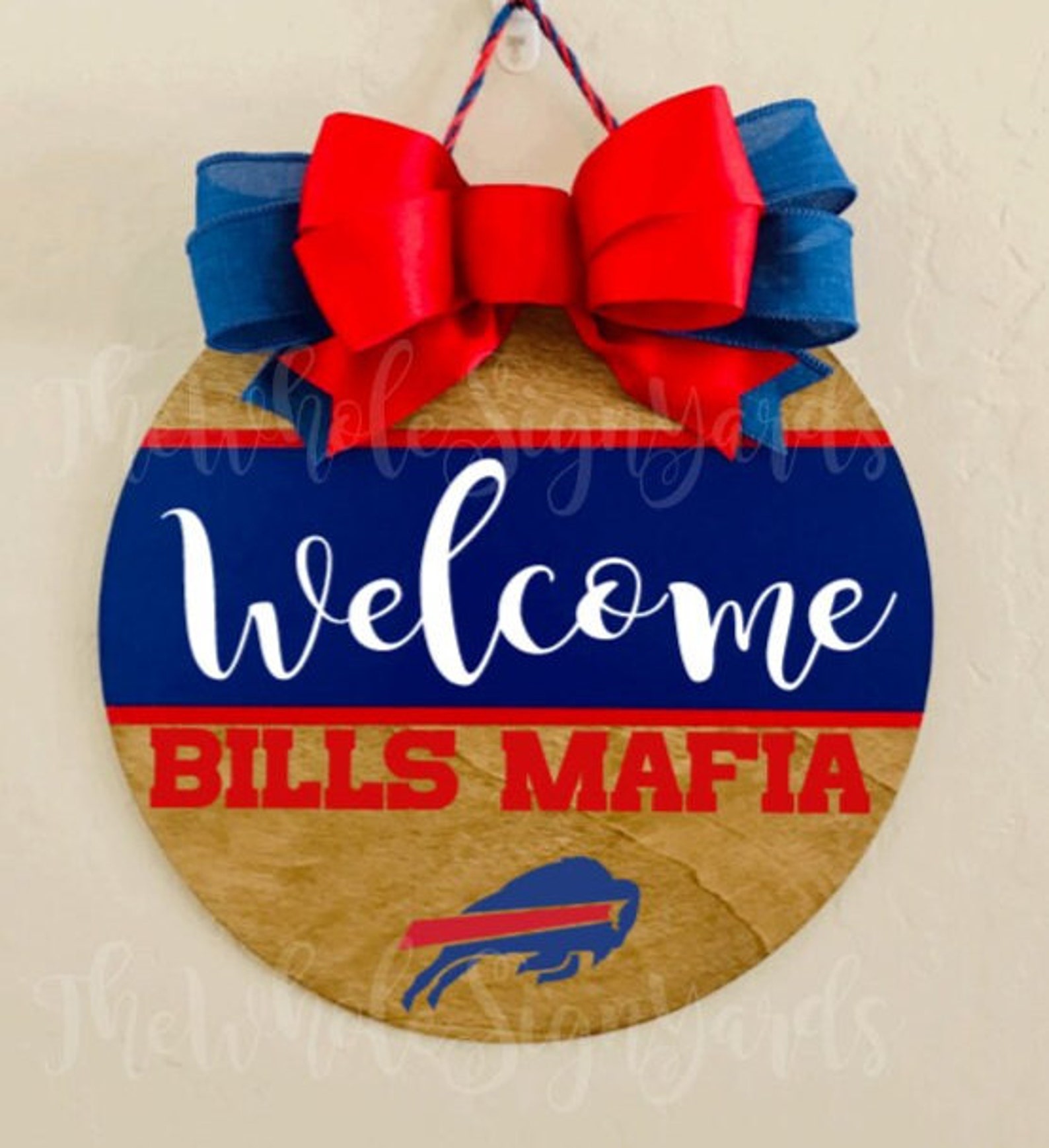 12 Buffalo Bills Wood Round Door Sign Welcome to Our | Etsy
